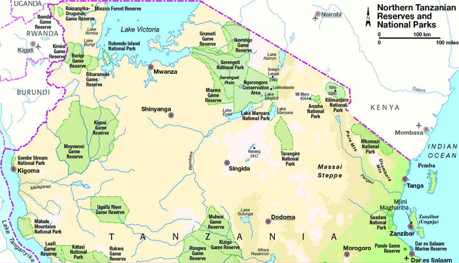 Map of Northern Tanzania